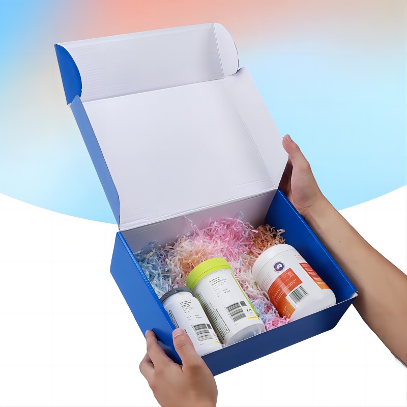 BDL Blue Shipping Boxes Medium Corrugated Cardboard Literature Mailer ...