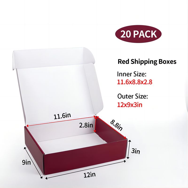 BDL Red Corrugated Small Cardboard Boxes for Mailing Packing Mailer ...