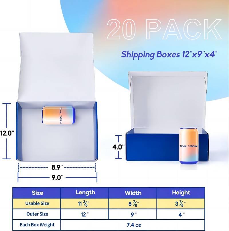BDL Blue Shipping Boxes Medium Corrugated Cardboard Literature Mailer ...