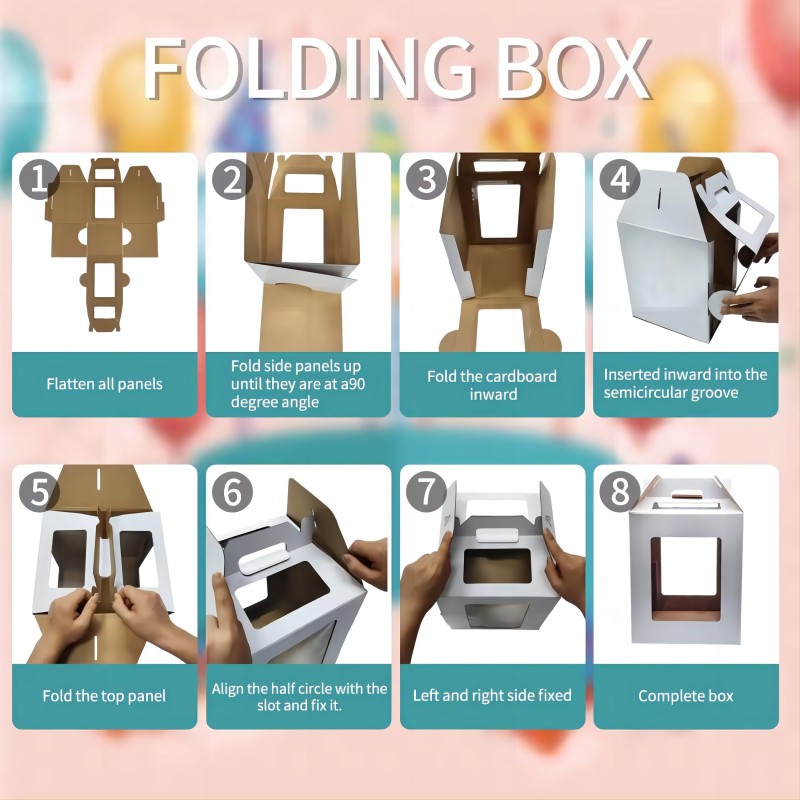 BDL Recyclable foldable portable Birthday cake cookies pastry carton ...