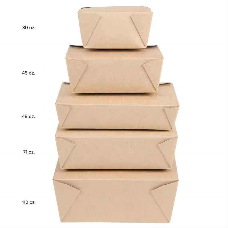 BDL 70oz Large Take Out Microwavable Kraft Brown Paper Lunch Box ...